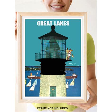 Vintage Great Lakes Poster Etsy