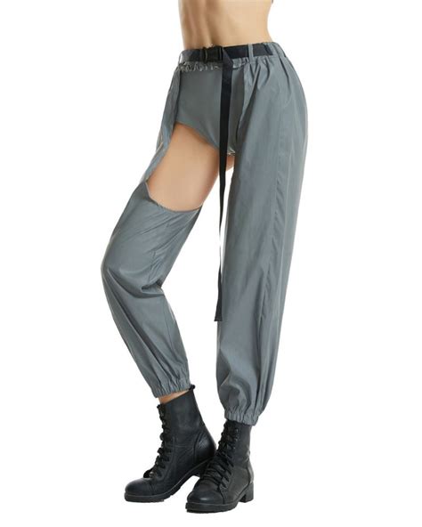 Laser Rave Reflective Open Crotch Pants Techwear Official