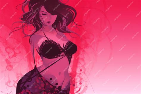Premium Photo An Illustration Of A Woman In Lingerie On A Pink Background