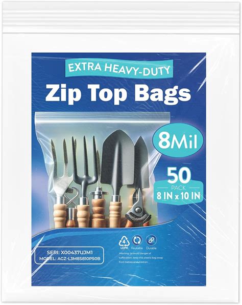Heavy Duty Plastic Zipper Bags Reusable Storage Gallon
