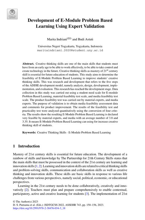 Pdf Development Of E Module Problem Based Learning Using Expert