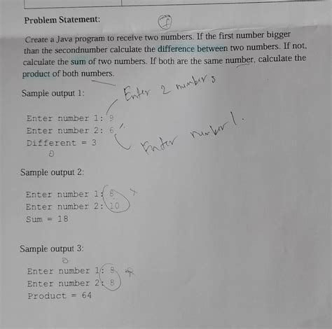 Solved Create A Java Program To Receive Two Numbers If The Chegg