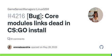 Bug Core Modules Links Dead In Csgo Install · Issue 4216 · Gameservermanagerslinuxgsm · Github