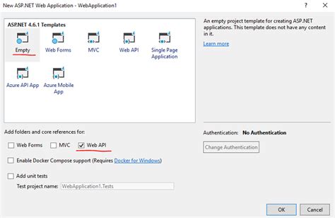 web api cleanest way to start a webapi project in visual