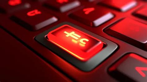 3d Illustration Of Red Keypad Button With Mouse Cursor Background Lock