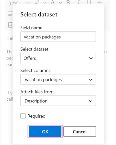 Attach Files From Datasets With Shared Email Templates For Outlook