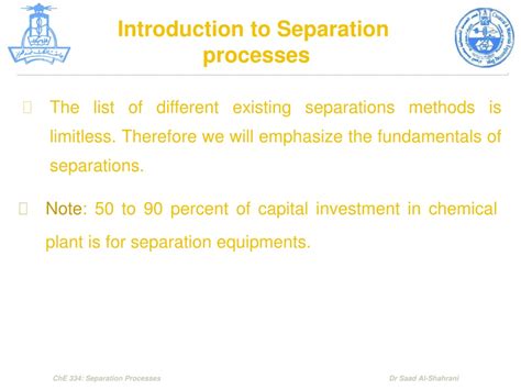 Ppt Introduction To Separation Processes In Chemical Engineering Powerpoint Presentation Id