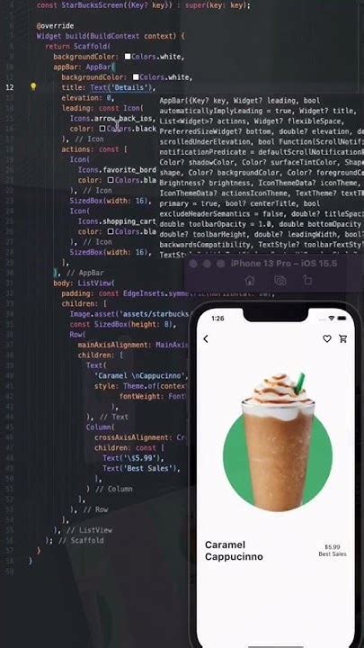 starbucks ui made with flutter 💙 shorts fluterappdevelopment