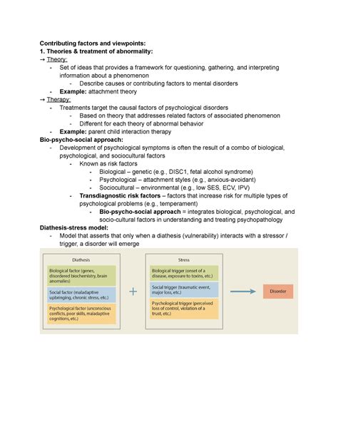Psyc 331 Week 2 Lecture Notes Jan 26 Contributing Factors And