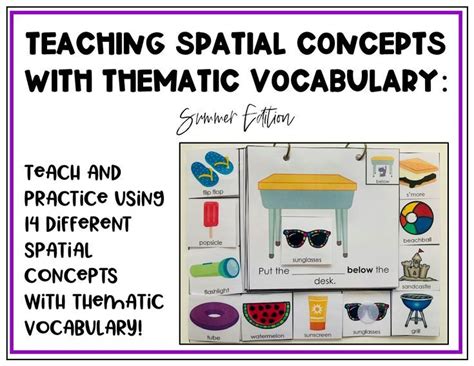 Teaching Spatial Concepts With Thematic Vocabulary Summer Edition Spatial Concepts