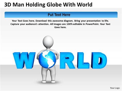 D Man Holding Globe With World Ppt Graphics Icons PowerPoint Slide Images PPT Design