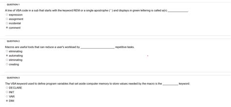 Solved A Line Of VBA Code In A Sub That Starts With The Chegg Com