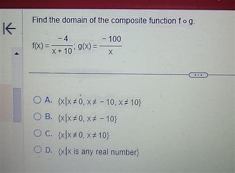 Solved Find The Domain Of The Composite Function