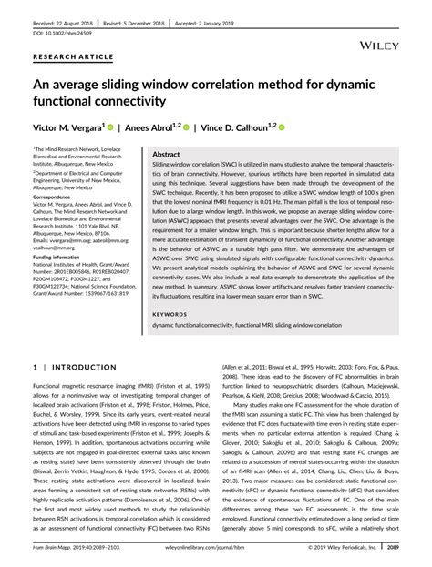 An Average Sliding Window Correlation Method For Dynamic Functional