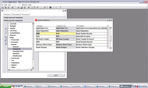 Journal Categories Oracle Ebs Financials