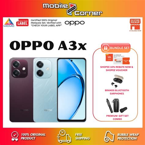 Oppo A3x 4gb6gb Ram 128gb Rom 5100 Mah Battery Ip54 Snapdragon