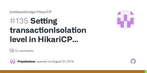 setting transactionisolation level in hikaricp configuration · issue