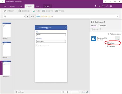 Powerapp Using Sharepoint List Is Not Showing New Columnsfields Stack Overflow