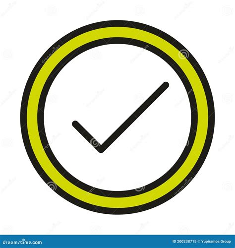 user interface accept check mark button linear and fill style stock