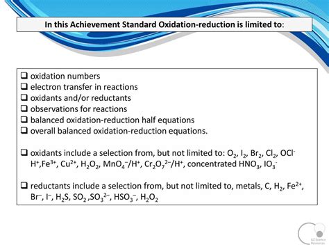 NCEA Chemistry Redox AS Ppt Download