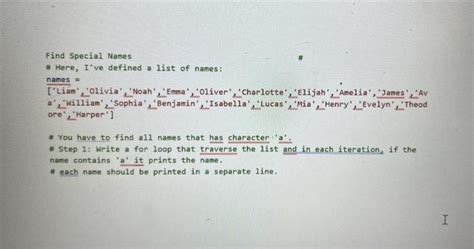 Solved Find Special Names Here Ive Defined A List Of
