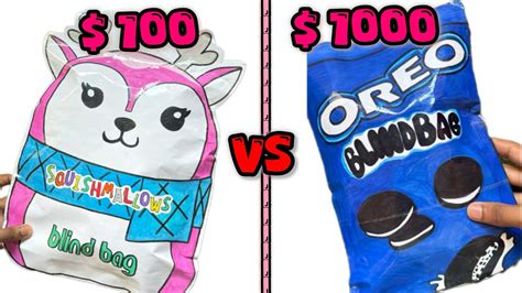 100 Blind Bag Vs 1000 Squishymallows Vs Oreo Version Trending Blindbag Squishmallows