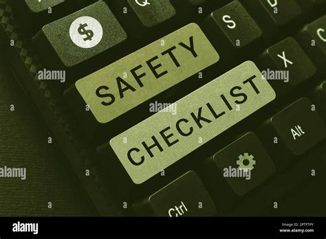 Conceptual Caption Safety Checklist Business Concept List Of Items You Need To Verify Check Or