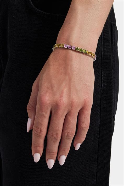 Pastel Colour Tennis Bracelet 5mm Womens Bracelets Shop Tennis