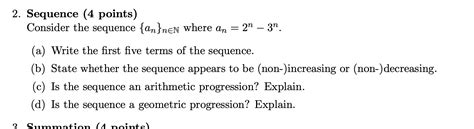 Solved 2 Sequence 4 Points Consider The Sequence An Nen Chegg Com