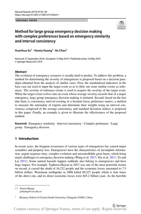 Method For Large Group Emergency Decision Making With Complex Preferences Based On Emergency