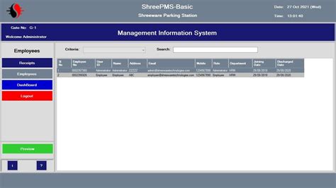 Shreepms Basic Parking Management System In Vbnet And Mysql Codemarket