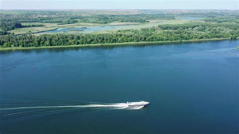 Premium Photo Hydrofoil Vessel Sails Along The Dnieper River In Ukraine