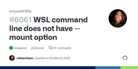 Wsl Command Line Does Not Have Mount Option · Discussion 6061