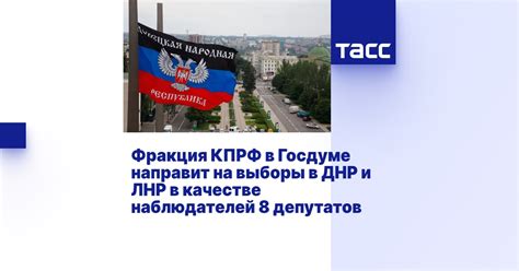 Фракция КПРФ в Госдуме направит на выборы в ДНР и ЛНР в качестве наблюдателей 8 депутатов ТАСС