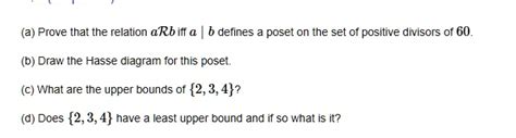 solved a prove that the relation arbiff a b defines poset on the set