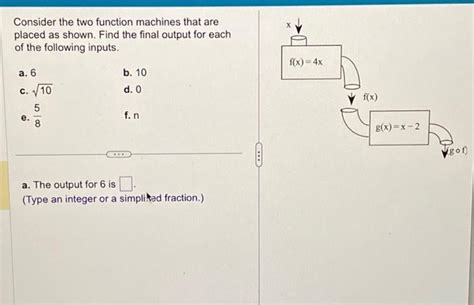 Solved Consider The Two Function Machines That Are Placed As