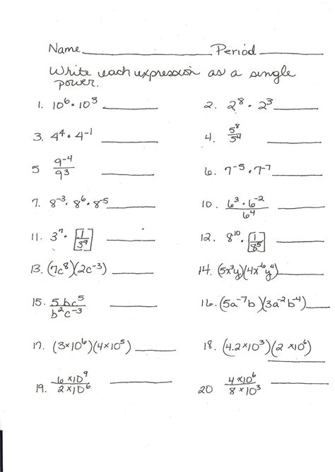 College Algebra Worksheets — Db
