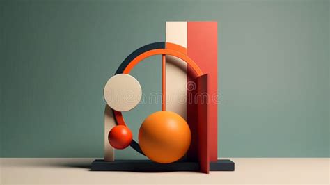 Minimalistic Design Featuring Geometric Shapes Generative Ai Stock Illustration Illustration