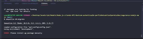 sequelize db migrate Node js criando API Rest com autenticação perfis de usuários e
