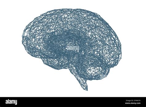 Artificial Neural Network. Brain as artificial intelligence network. Abstract brain made of ...