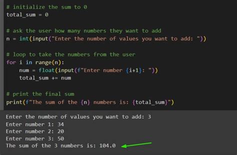Write A Python Program To Add N Numbers Accepted From The User