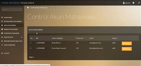 Source Code Sistem Informasi Tugas Akhir Berbasis Web Gratis
