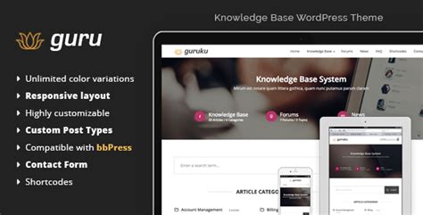 Guru Responsive Knowledge Base Wordpress Theme Miscellaneous Best