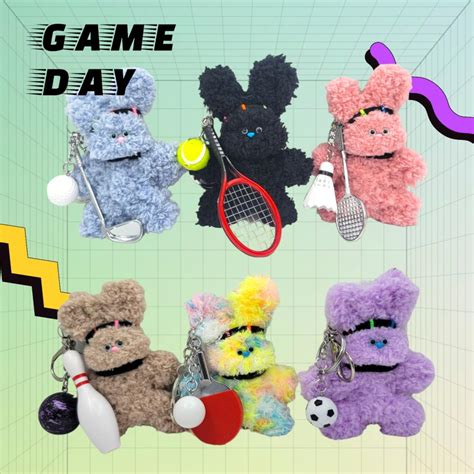 밍밍모루 밍밍씨 스포츠 토끼키링 골프 배드민턴 테니스 탁구 축구 야구 볼링 배구 수영키링 가방키링 위시버킷