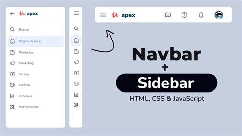 Barra Lateral Y Barra De Navegación En Html Css Y Javascript