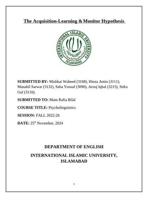 Psycholinguistics Assignment Notes Pdf Language Acquisition Second Language