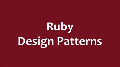 design patterns in ruby r ruby