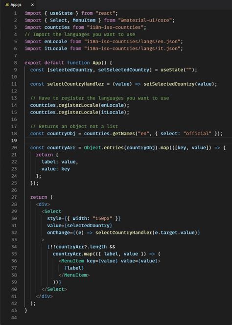 Create A Country Select Component With React
