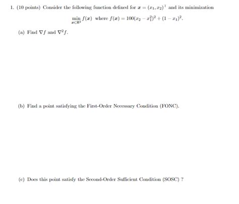 solved 1 10 points consider the following function