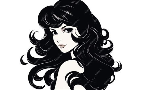 Premium Ai Image Black Wig Art Logo Vector Illustration Isolated On A
